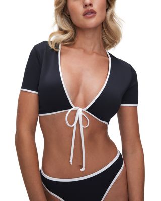 Good American Tie Front Swim Tee Bloomingdale s