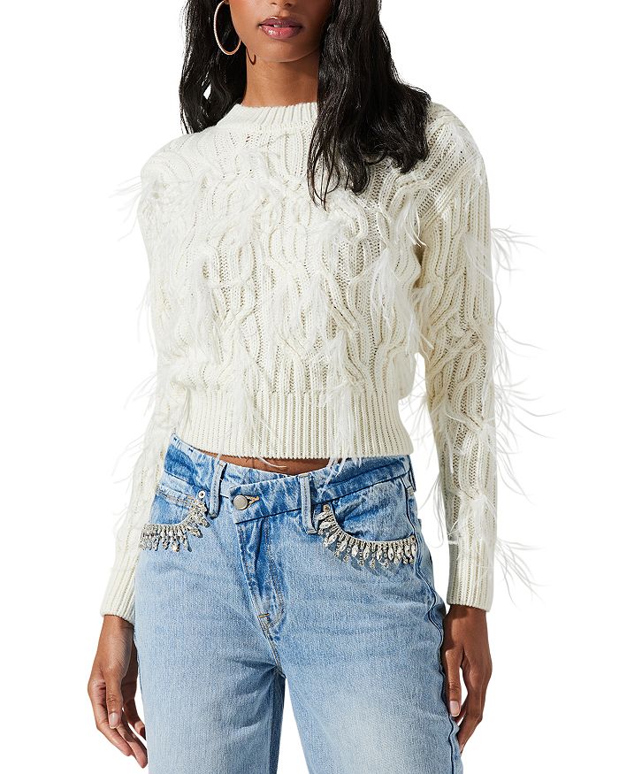 ASTR the Label Almeida Feather Cable Sweater | Bloomingdale's
