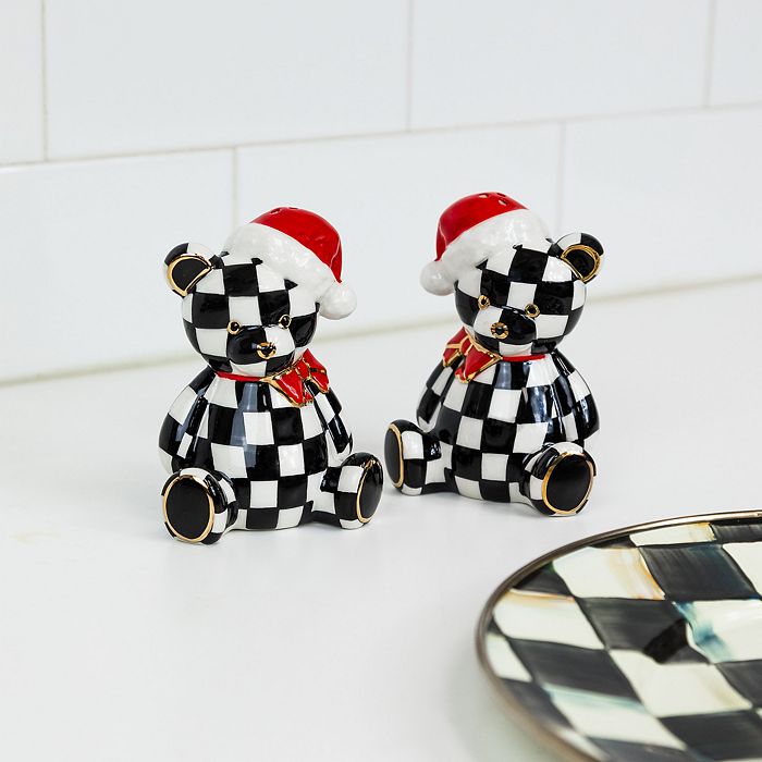 Mackenzie-Childs Courtly Check Santa Bear Collection | Bloomingdale's