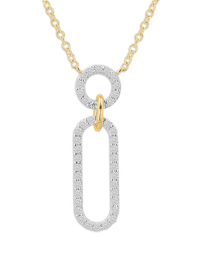 Bloomingdale's Diamond Loop Pendant Necklace in 14K White & Yellow Gold ...