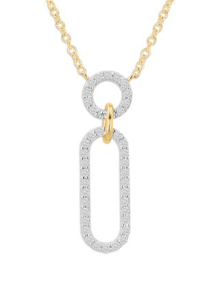 Bloomingdale's Diamond Loop Pendant Necklace in 14K White & Yellow Gold ...