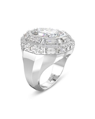 Swarovski Mesmera Mixed Cut Octagon Cocktail Ring in Rhodium Plated ...