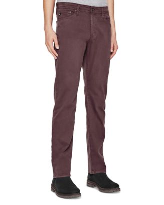 AG Graduate 32" Straight Fit Twill Pants in Pinot Noir | Bloomingdale's