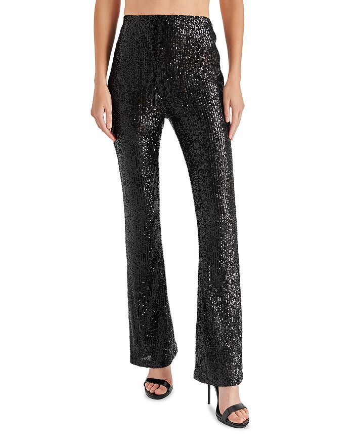 STEVE MADDEN Citrine Sequin Flared Pants | Bloomingdale's