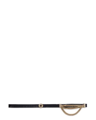 Maje Women's Clover Curb Chain Leather Belt | Bloomingdale's