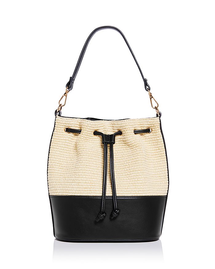 AQUA Raffia Bucket Bag - Exclusive | Bloomingdale's