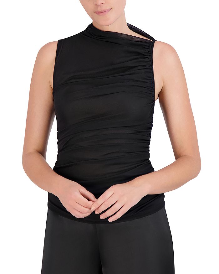 BCBGMAXAZRIA Asymmetric Mesh Top | Bloomingdale's