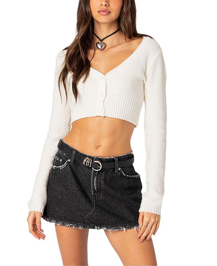 Edikted V Neck Cropped Cardigan | Bloomingdale's