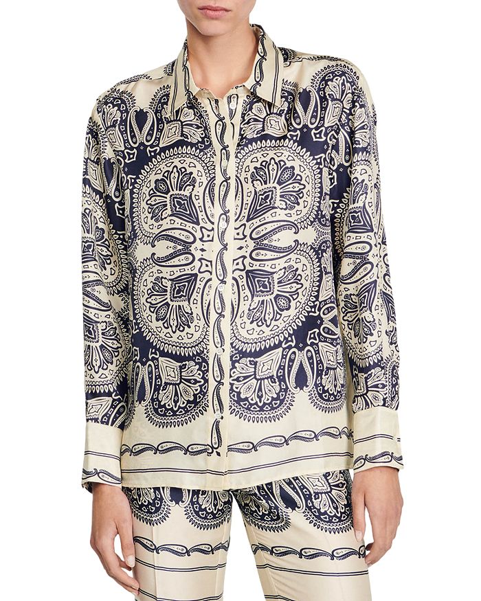 Sandro Paisley Silk Shirt | Bloomingdale's
