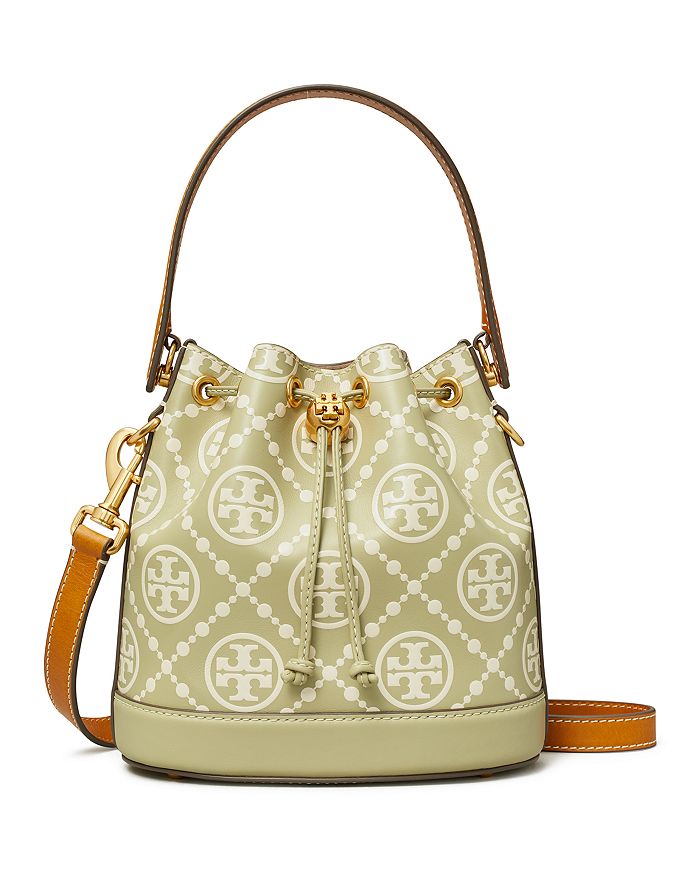 Tory Burch T Monogram Contrast Embossed Bucket Bag | Bloomingdale's