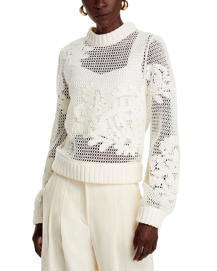FARM Rio Embroidered Knit Sweater | Bloomingdale's