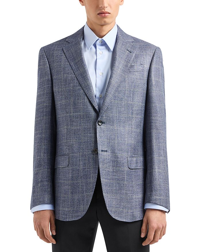 Emporio Armani Windowpane Single Breasted Regular Fit Notch Lapel ...