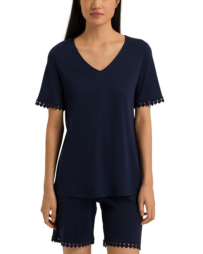 Hanro Rosa Embroidered Trim Short Pajama Set | Bloomingdale's