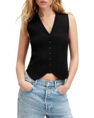 Click here for Allsaints Cruz Ribbed Waistcoat prices