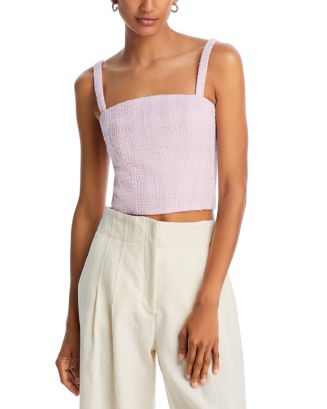 AQUA Cropped Tweed Tank Top - Exclusive | Bloomingdale's