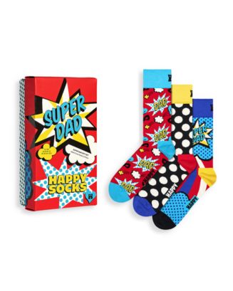 Happy Socks Super Dad Crew Socks Gift Set, Pack of 3 | Bloomingdale's