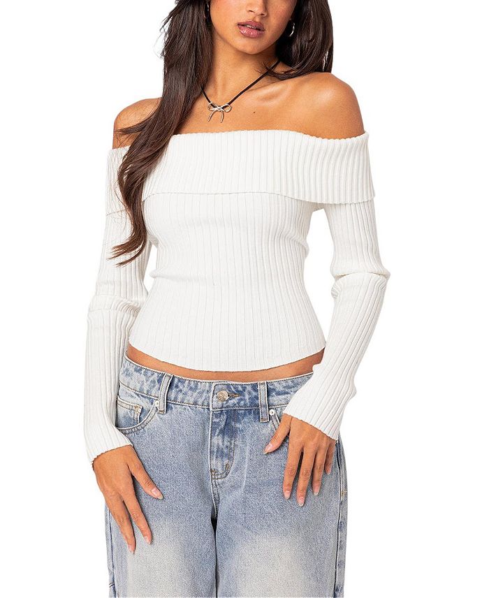 Edikted Lauren Knit Fold Over Top | Bloomingdale's