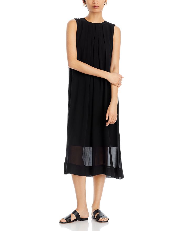 Eileen Fisher Washable Silk Pleated Dress | Bloomingdale's