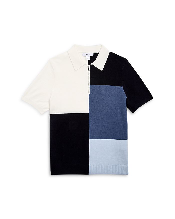 REISS Boys' Color Block Knit Polo Shirt - Big Kid | Bloomingdale's