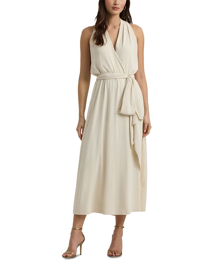 Ralph Lauren Georgette Halter Cocktail Dress | Bloomingdale's