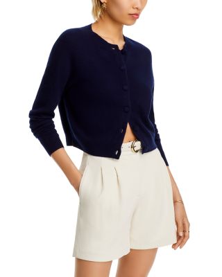 Click here for Aqua 100 Cashmere Crewneck Cardigan - Exclusive prices