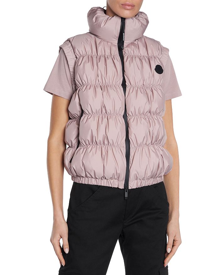 Moncler Apriate Ruched Down Puffer Vest | Bloomingdale's