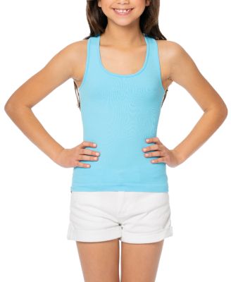 Click here for Malibu Sugar Girls Ribbed Racer Back Tank Top - Bi... prices