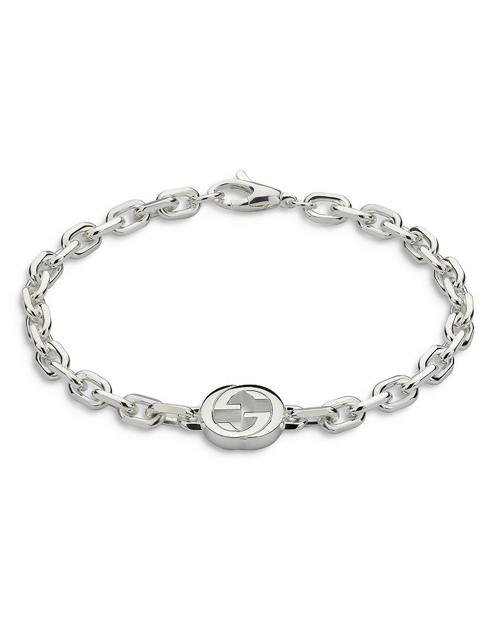 Gucci Sterling Silver Interlocking G Pendant Link Bracelet | Bloomingdale's