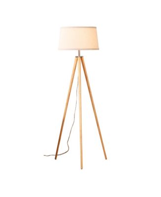 Brightech Emma LED Floor Lamp, Tall Lamp With Wood Legs, Mid-century ...