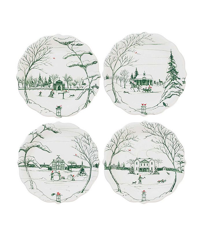 Juliska Country Estate Winter Frolic Party Plate Assorted Set/4 ...