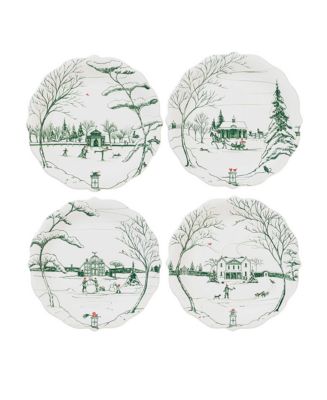 Juliska Country Estate Winter Frolic Party Plate Assorted Set/4 ...