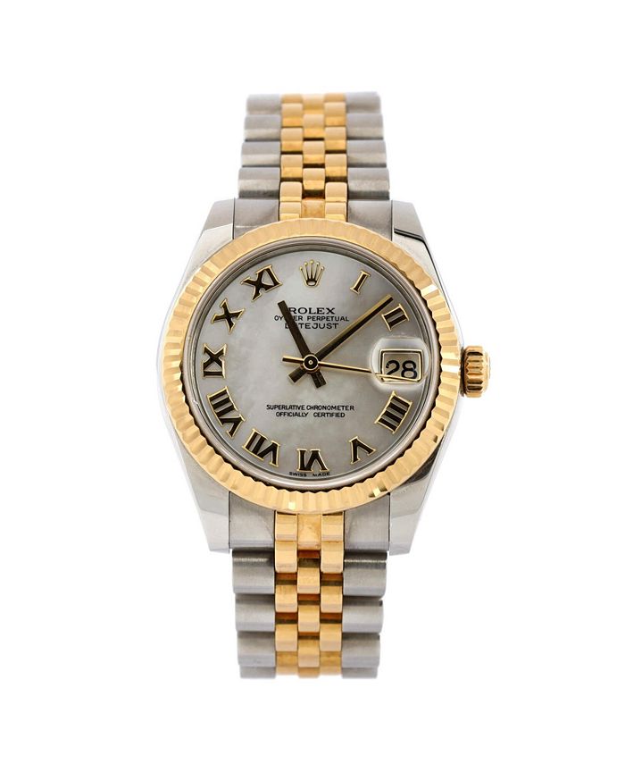 Pre-Owned Rolex Oyster Perpetual Datejust Automatic Watch in Stainless Steel and Yellow Gold ...