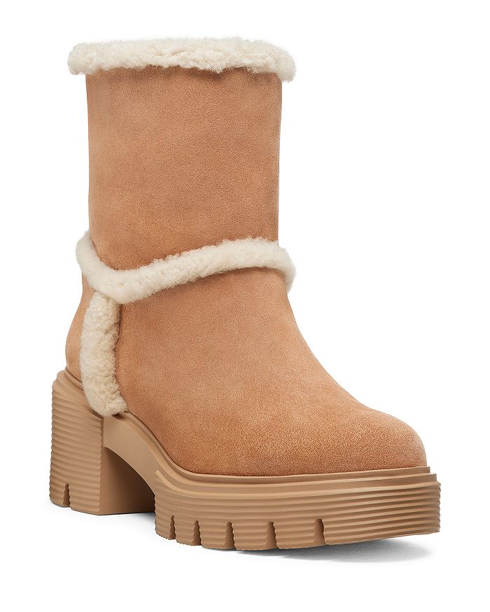 Stuart Weitzman Lennox Shearling Trim Bootie | Bloomingdale's
