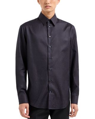 Click here for Emporio Armani Cotton Shirt with Allover Micro Jac... prices