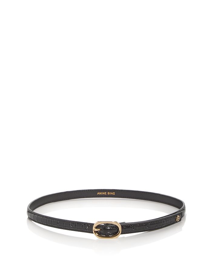 Anine Bing Women's Mini Mara Croc Embossed Leather Belt | Bloomingdale's