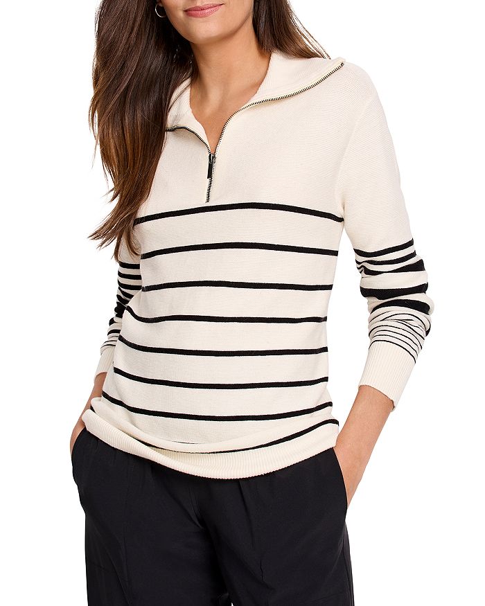 NIC+ZOE Easy Stripe Half Zip Sweater | Bloomingdale's