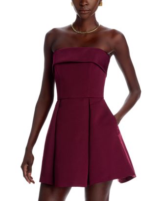 Amsale Box Pleat Mini Dress | Bloomingdale's