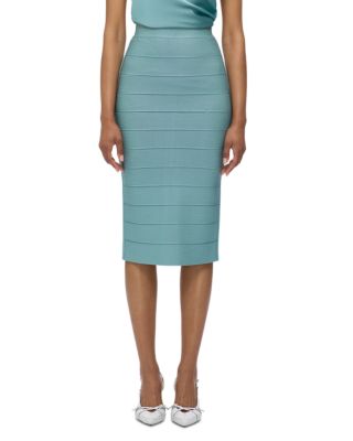 Herve Leger Icon Bandage Pencil Skirt In Atlantic | ModeSens