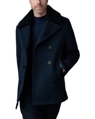 Click here for Mackage Wool Shearling Collar Peacoat prices