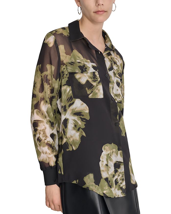 DKNY Floral Print Blouse | Bloomingdale's