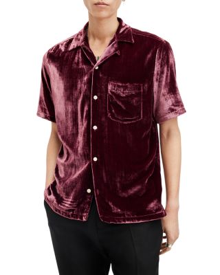 Allsaints Runa Relaxed Fit Short Sleeve Velvet Shirt | Smart Closet