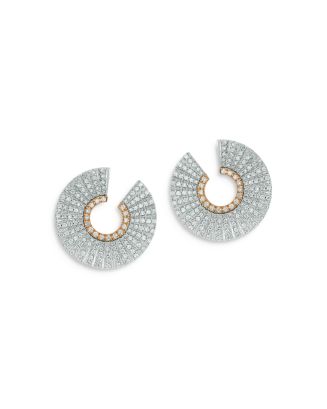 Walters Faith 18K Rose & White Gold Diamond Clive Spiral Hoop Earrings ...