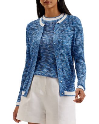 Ted Baker Addlinn Tipped Rib Knit Cardigan | Bloomingdale's