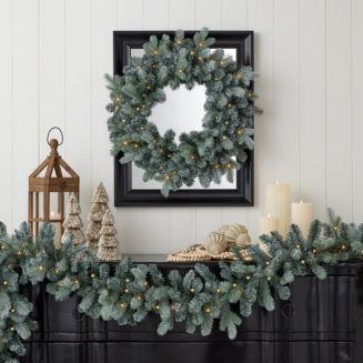 Seasonal LLC Blue Spruce 9' Holiday Garland with LED Lights ...