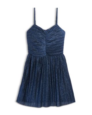 KatieJnyc Girls Sabrina Ruched Shimmer Mini Dress - Big Kid