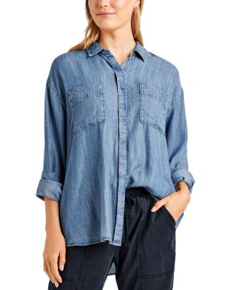 Splendid Macie Indigo Button Front Shirt | Bloomingdale's