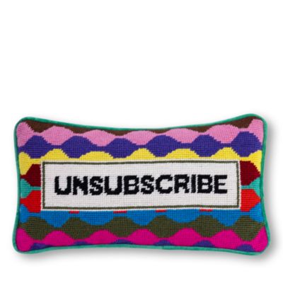 Furbish Studio Unsubscribe Needlepoint Pillow, 14" x 8" | Bloomingdale's