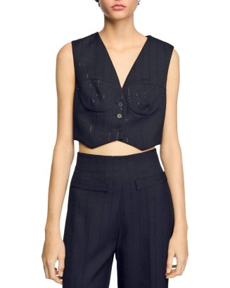 Sandro Sequin Cropped Jacket | Bloomingdale's