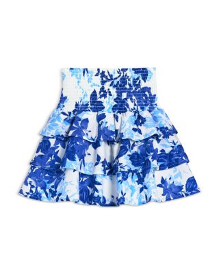 Aqua Girls Smocked Waist Ruffled Mini Skirt  Little Kid  Big Kid - Exclusive