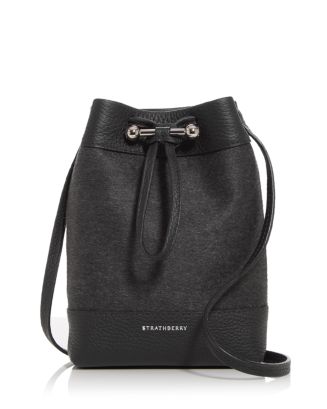Strathberry Osette Midi Cashmere & Leather Crossbody Pouch | Bloomingdale's